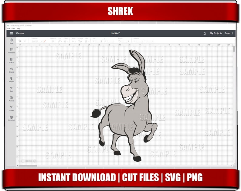 Donkey Svg, Donkey Png Clipart, Shrek Birthday Svg for Cricut ...