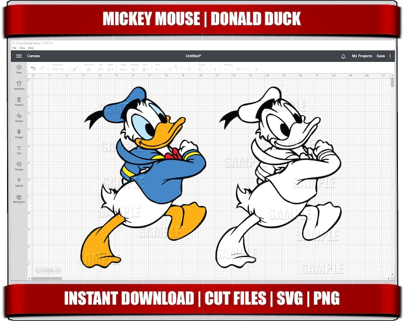 Donald Duck Svg Mickey Mouse Svg Instant Download Cricut - Etsy