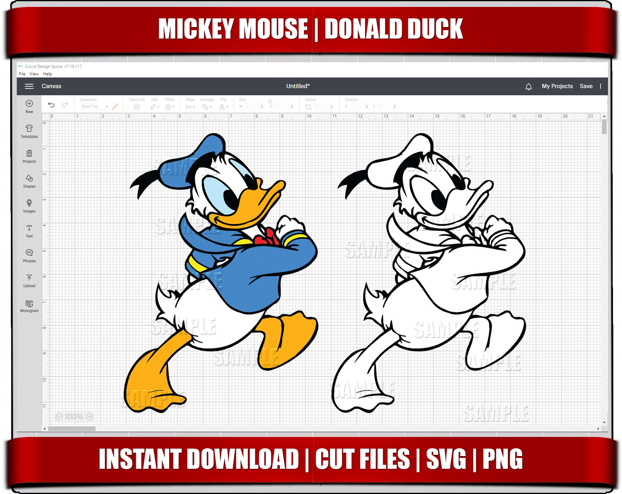 Donald Duck Svg Mickey Mouse Svg Instant Download Cricut - Etsy