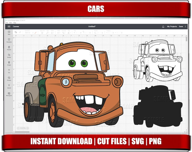 Tow Mater Svg Cars Svg Png Clipart Lighting Mcqueen Instant - Etsy