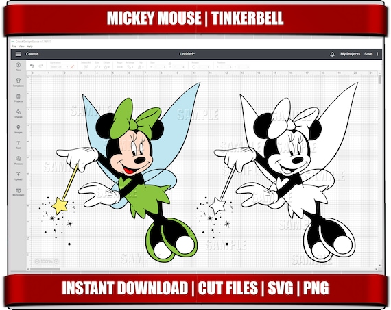 Mickey Mouse Svg Tinkerbell Svg Instant Download Cricut Cut - Etsy