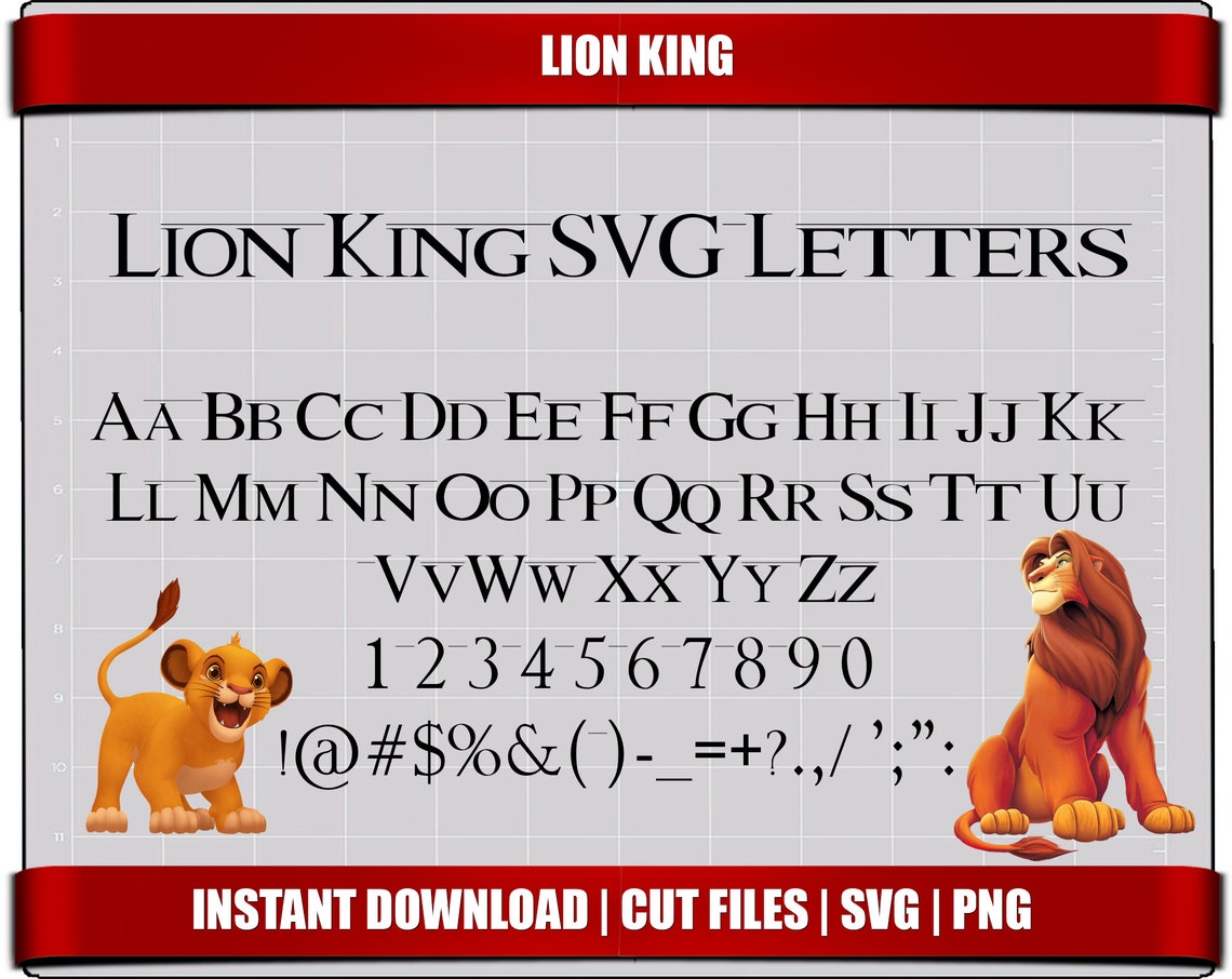 Lion king font svg letters alphabet lion king birthday party | Etsy