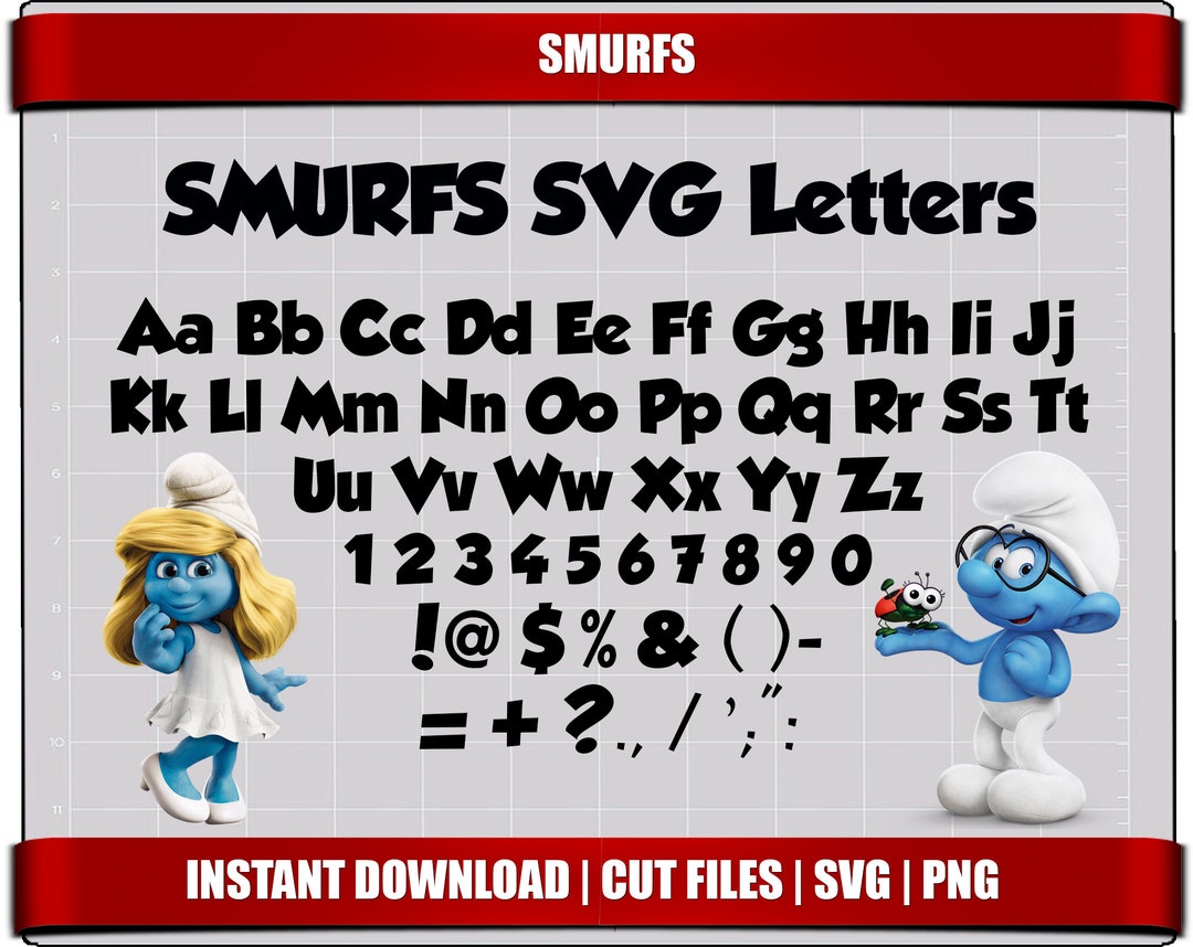 Smurfs Font Svg Cut Files Letters Alphabet, Smurfs Birthday Party ...