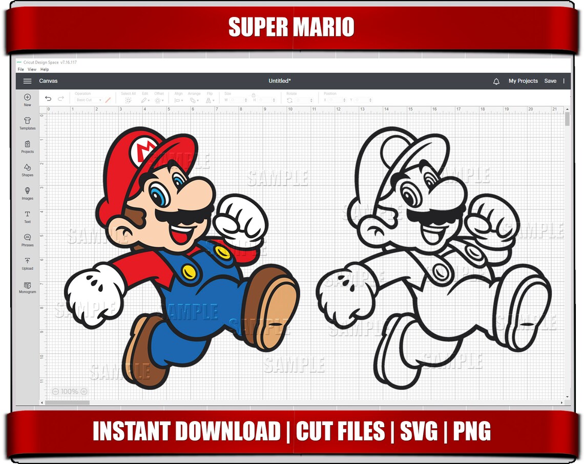 Mario Svg Mario Png Clipart Luigi Svg Mario Birthday Svg for - Etsy