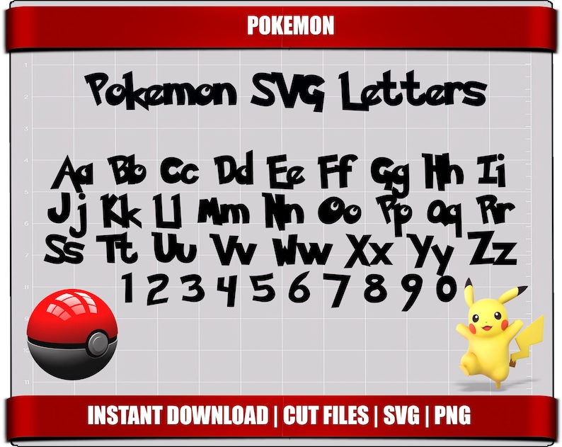 Pokemon Font Svg Letters Alphabet Pokemon Birthday Party - Etsy