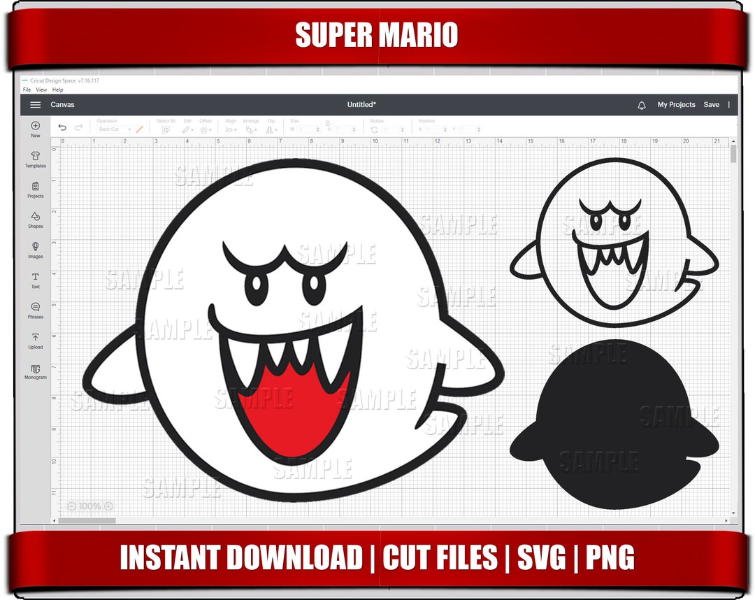 Mario Boo SVG, Luigi Birthday Clipart, Cricut & Silhouette Cut Files ...