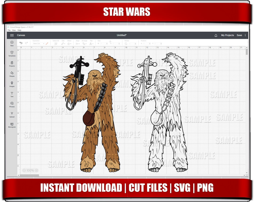 Chewbacca Svg Png Clipart, Star Wars Svg, Instant Download, Cricut Cut ...