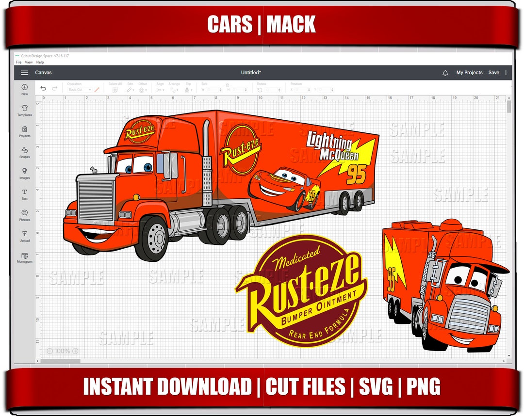 Mack Svg Cars Svg Png Clipart, Lighting Mcqueen Instant Download, for ...