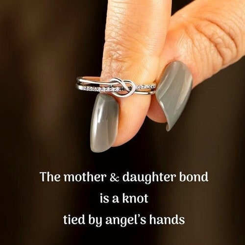 Mother And Daughter Bond Double Band Knot Ring Sterling Silver Etsy