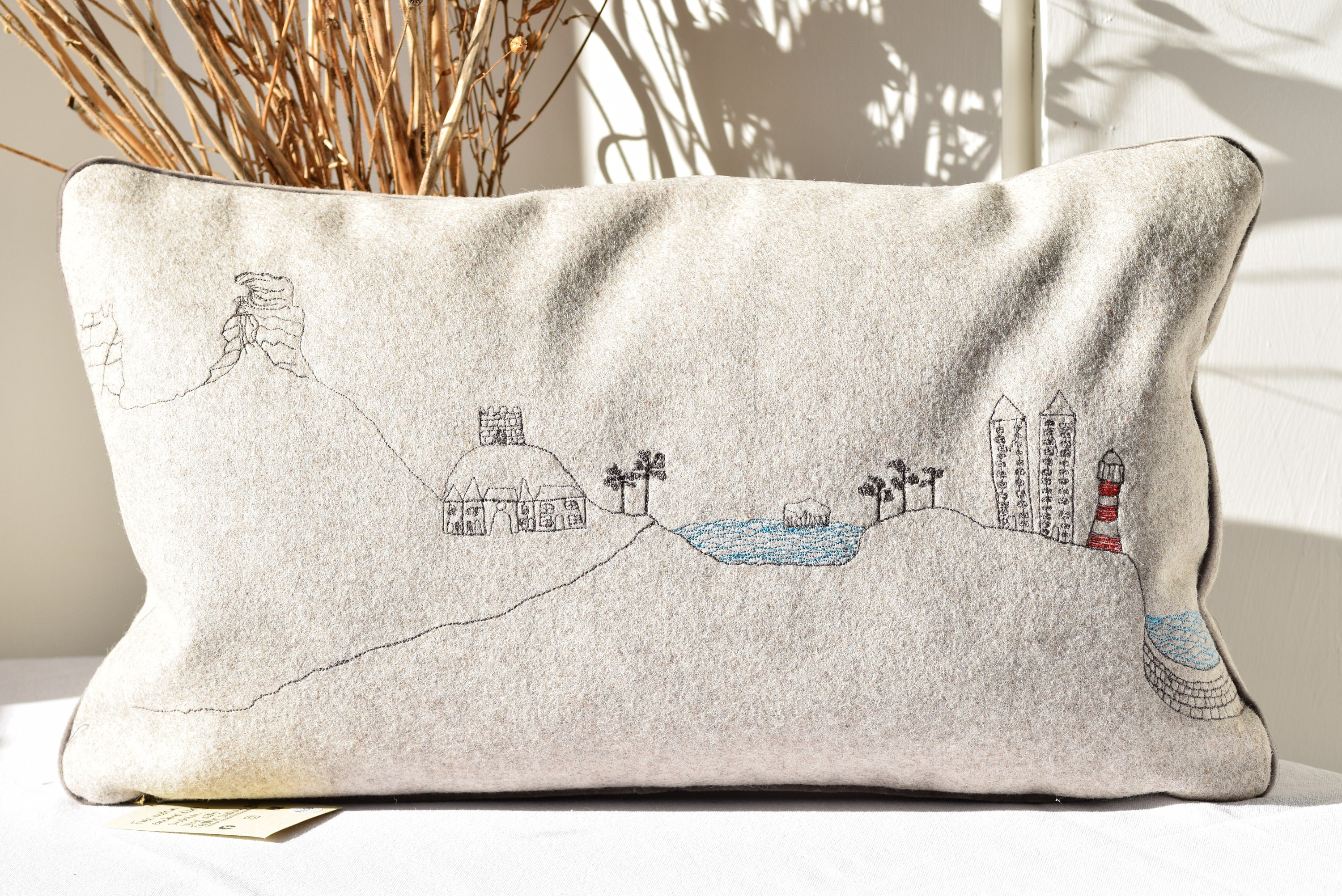 Embroidered Devon Landmarks Cushion. Please Click Here to | Etsy