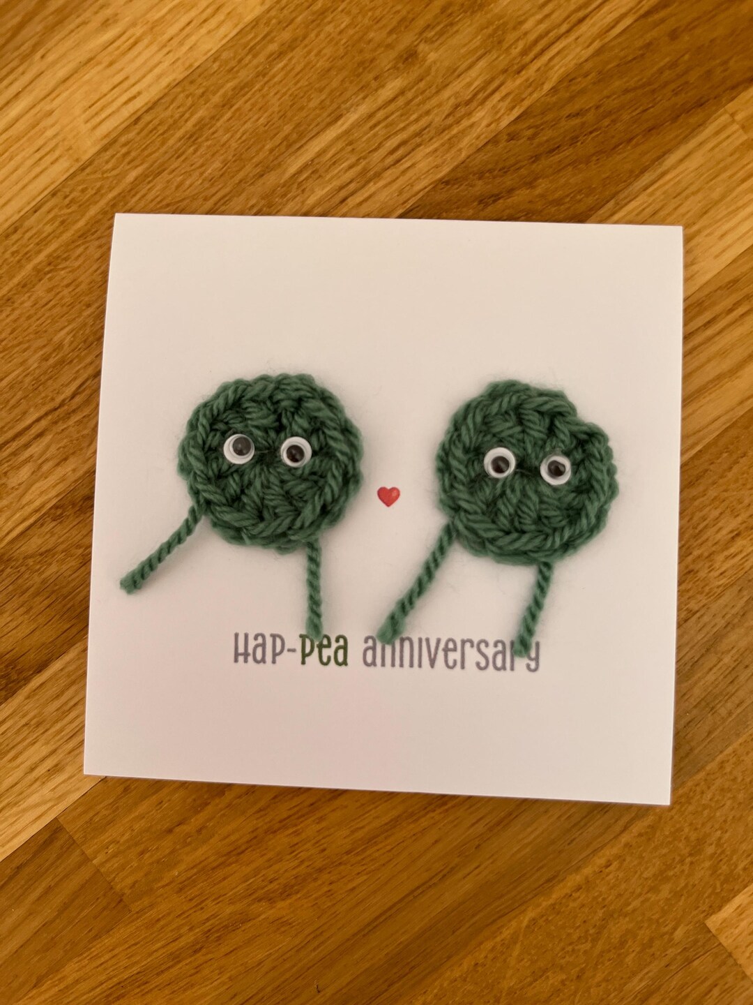 Anniversary - Hap-pea Anniversary Card, Handmade - Etsy
