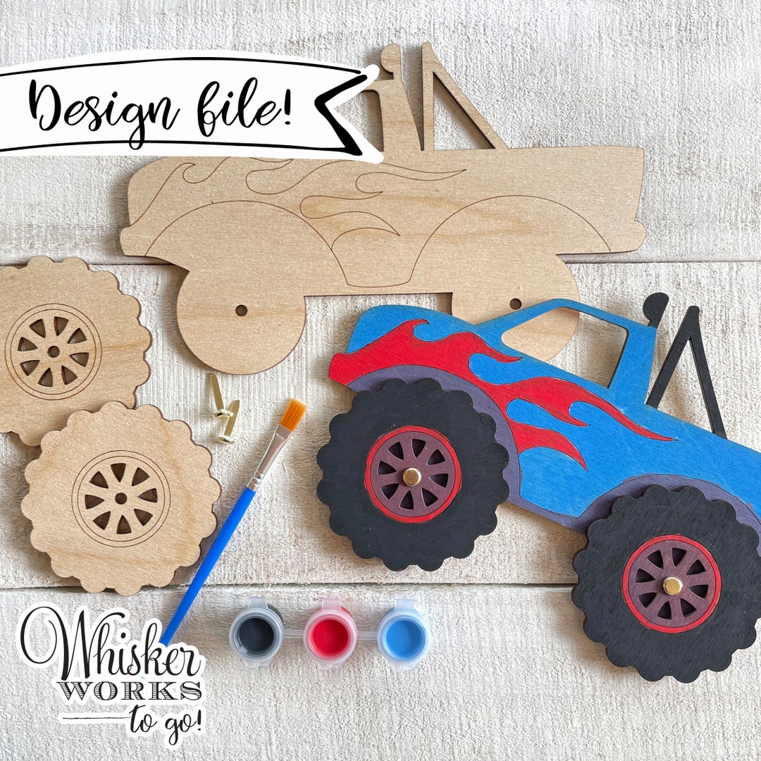 LASER FILE - DIY Monster Truck Kids Craft - Interactive Craft for ...