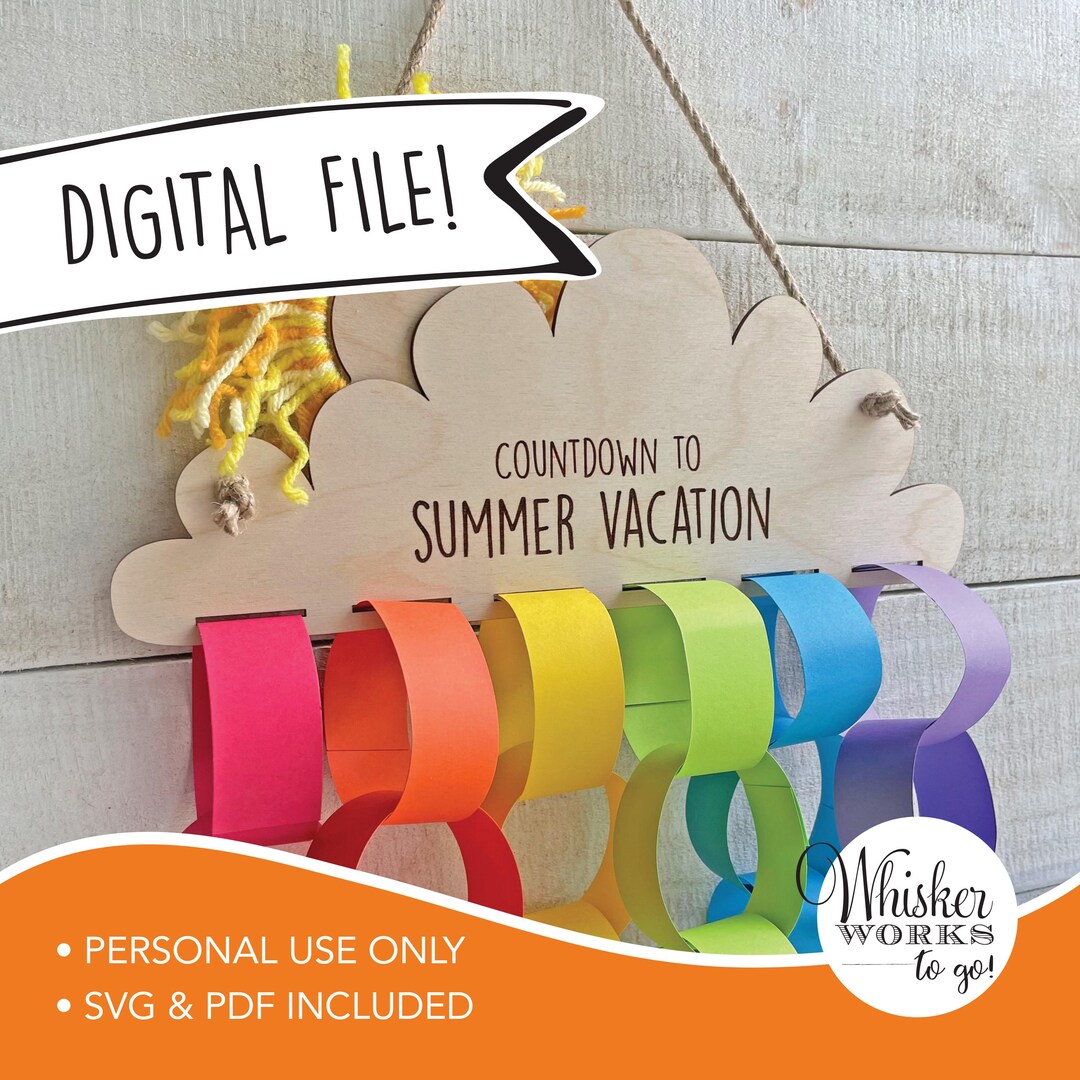 Summer Countdown Paper Chain Craft - Laser Cut File (SVG, PDF) - Etsy