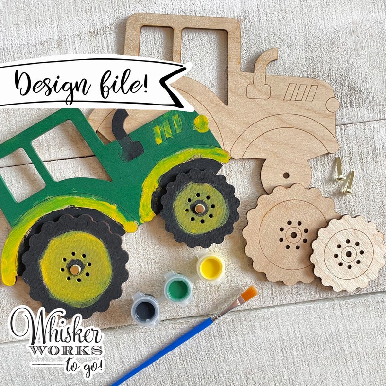 LASER FILE - DIY Farm Tractor Kids Craft - Interactive Craft for ...