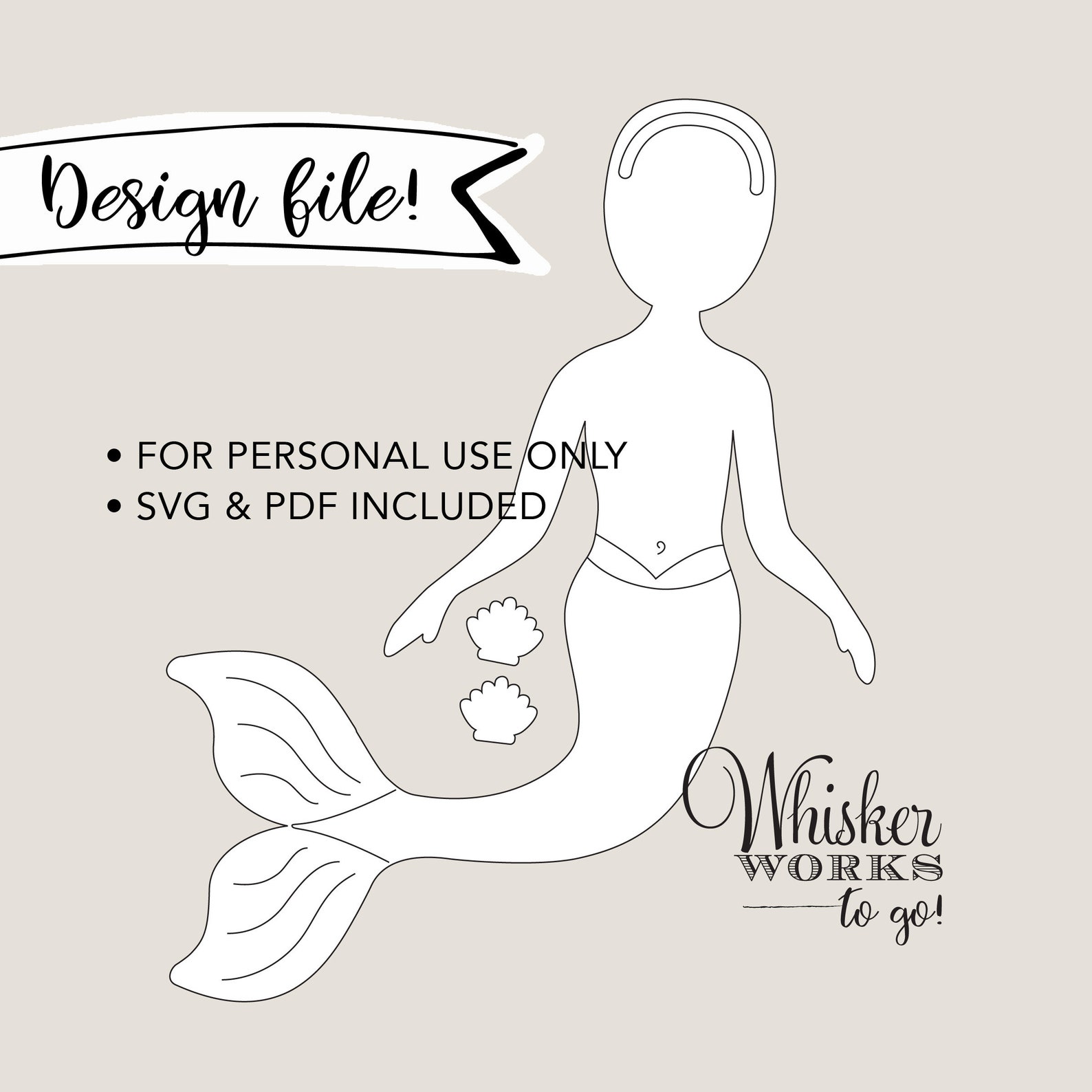 LASER FILE - Mermaid Self Portrait Kid Craft - Instantly Download a ...