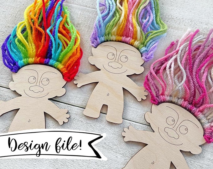 LASER FILE Troll Yarn Kid Craft Instantly Download a File to Make This ...