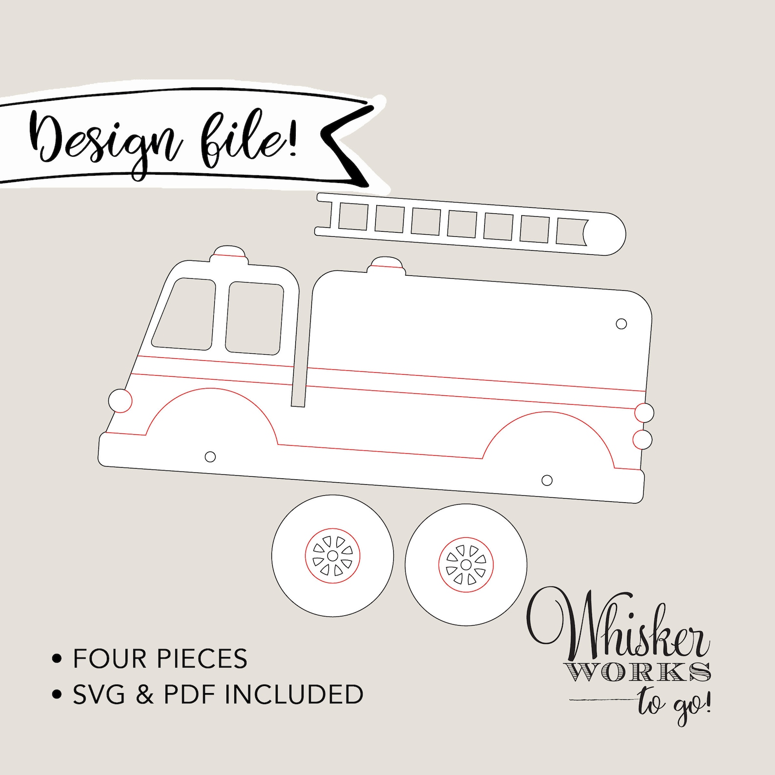 LASER FILE - DIY Fire Truck Kids Craft - Etsy