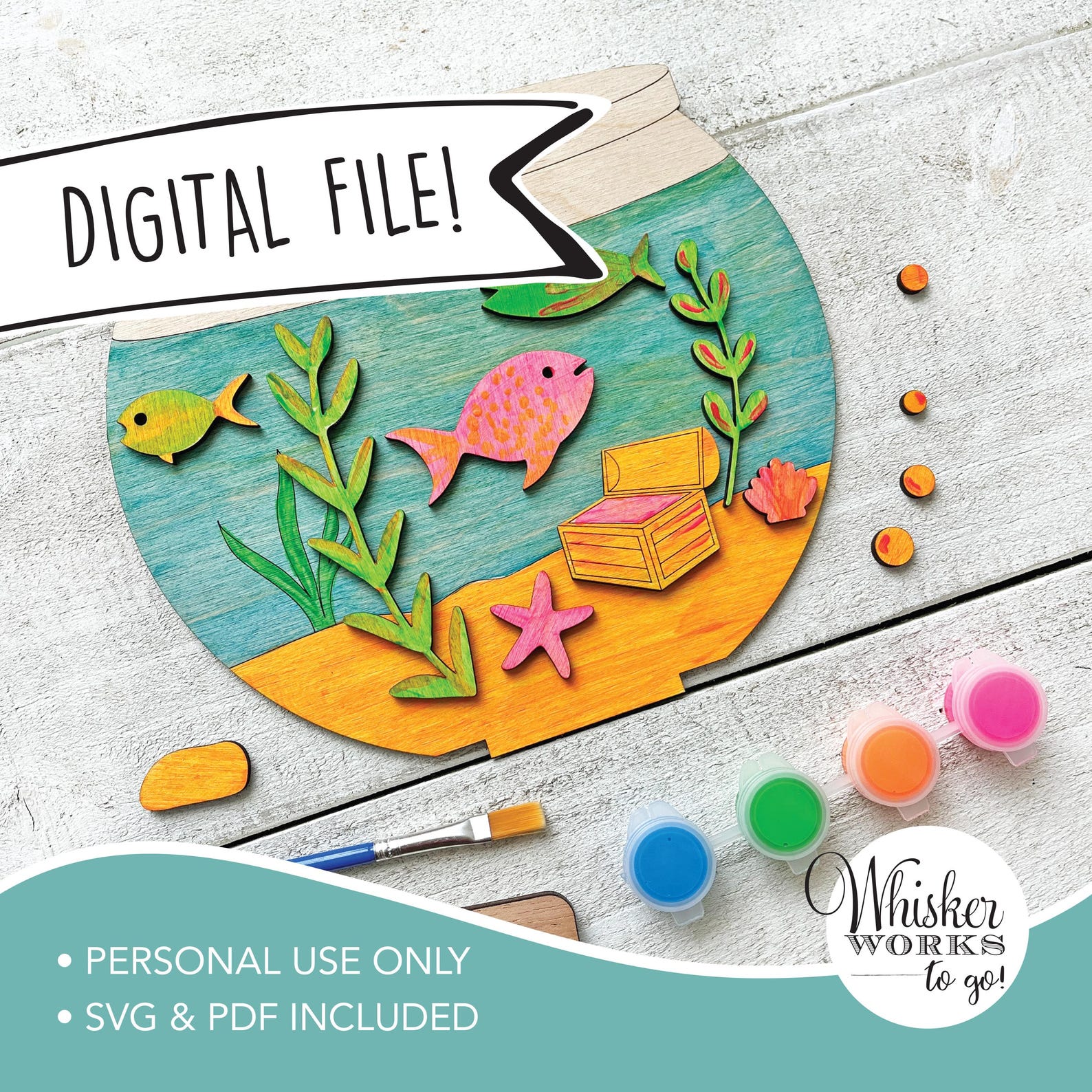 LASER FILE - Fish Bowl Kid Craft - Instantly Download a File to Make ...