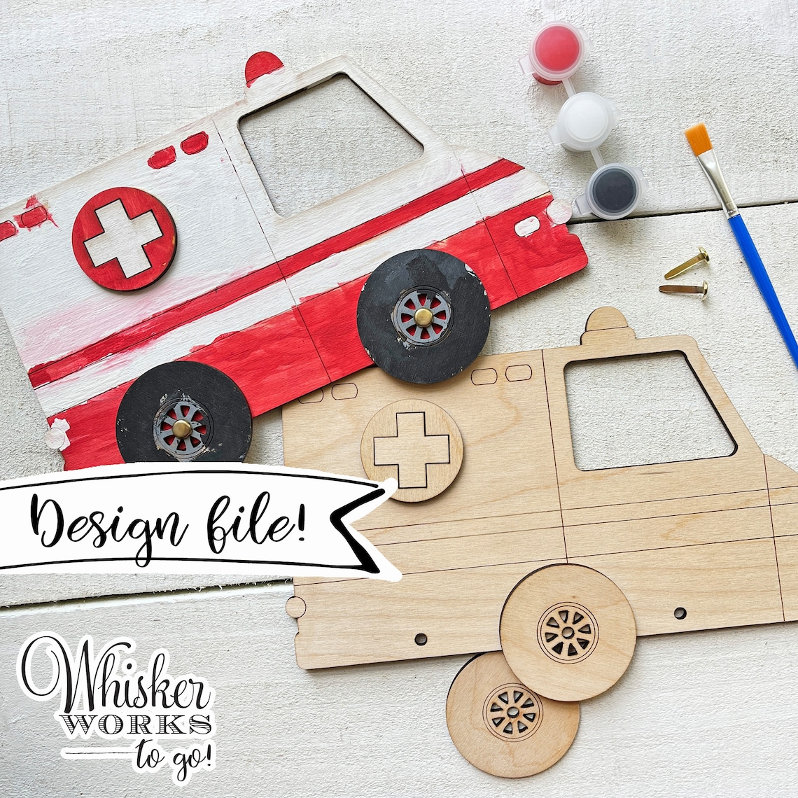 LASER FILE - DIY Ambulance Kids Craft - Interactive Craft for Glowforge ...