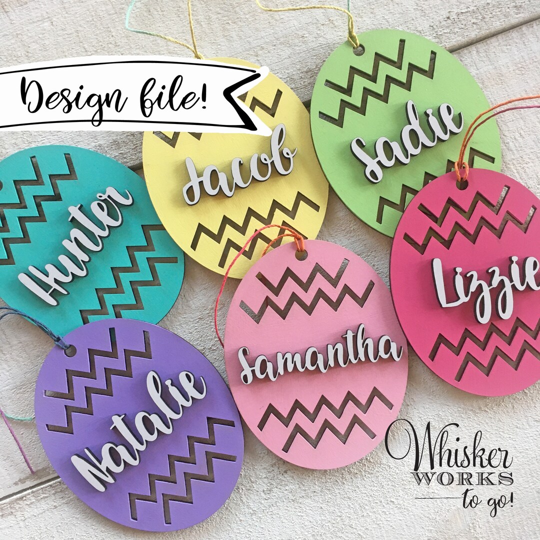 LASER FILE - Easter Egg Name Tags - Instantly Download a File to Make ...