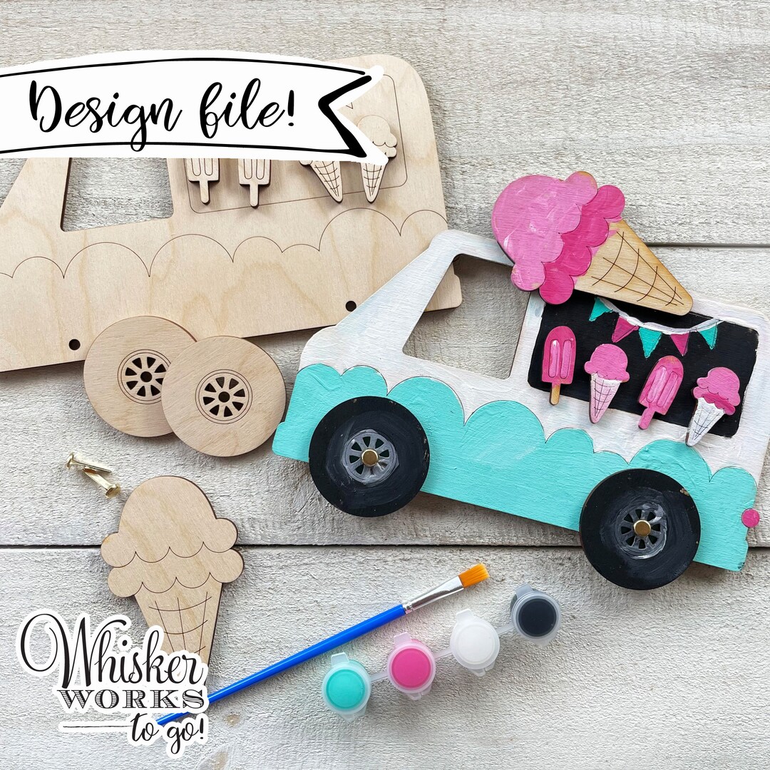 LASER FILE DIY Ice Cream Truck Kids Craft Interactive Craft for ...