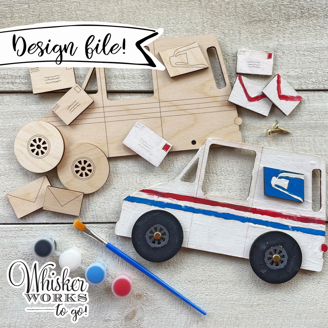 LASER FILE - DIY Postal Truck Kids Craft - Interactive Craft for ...