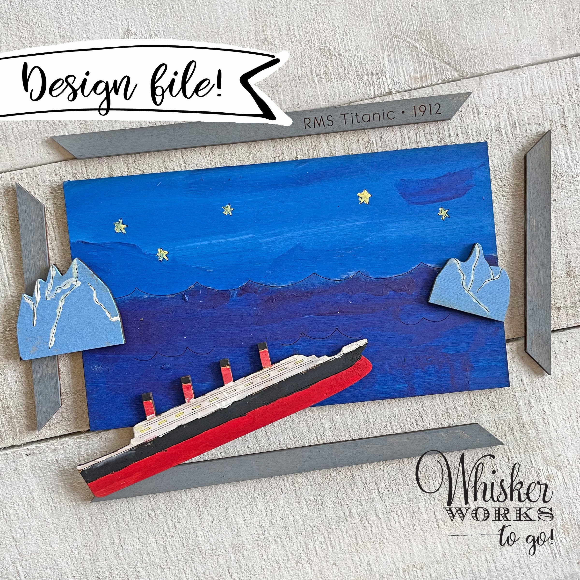 LASER FILE RMS Titanic Kid Craft Instantly Download a File - Etsy