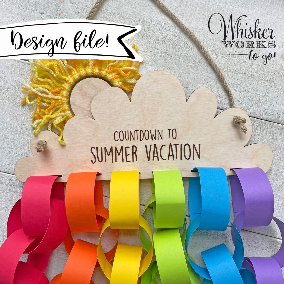 LASER FILE - Summer Countdown Paper Chain Kid Craft - Instantly ...