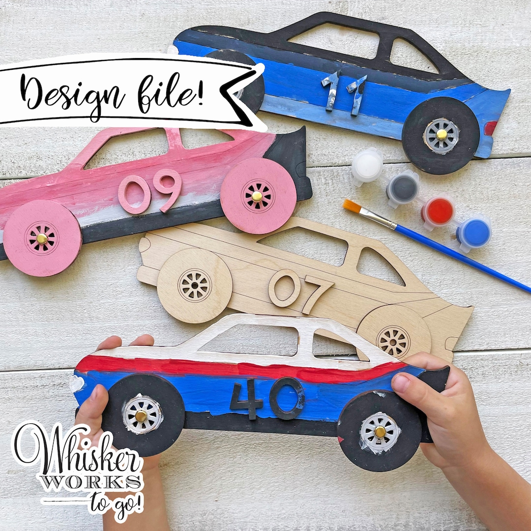 LASER FILE - DIY Race Car Kids Craft - Interactive Craft for Glowforge ...