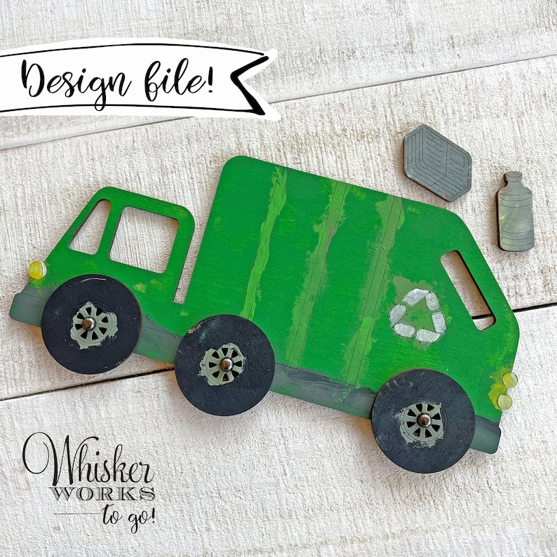 LASER FILE - DIY Recycle / Garbage Truck Kid Craft - Etsy