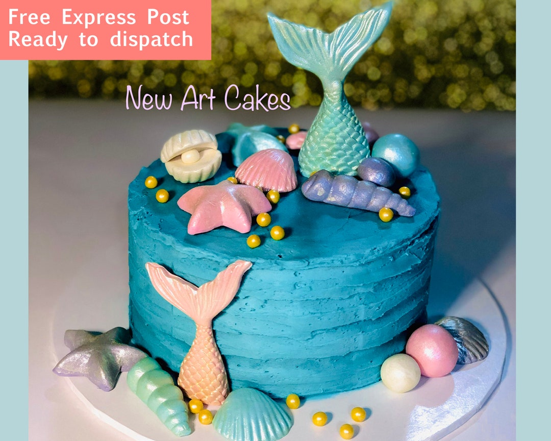 Mermaid Cake Topper 16 Pieces SET With FREE Express Post Set Includes ...