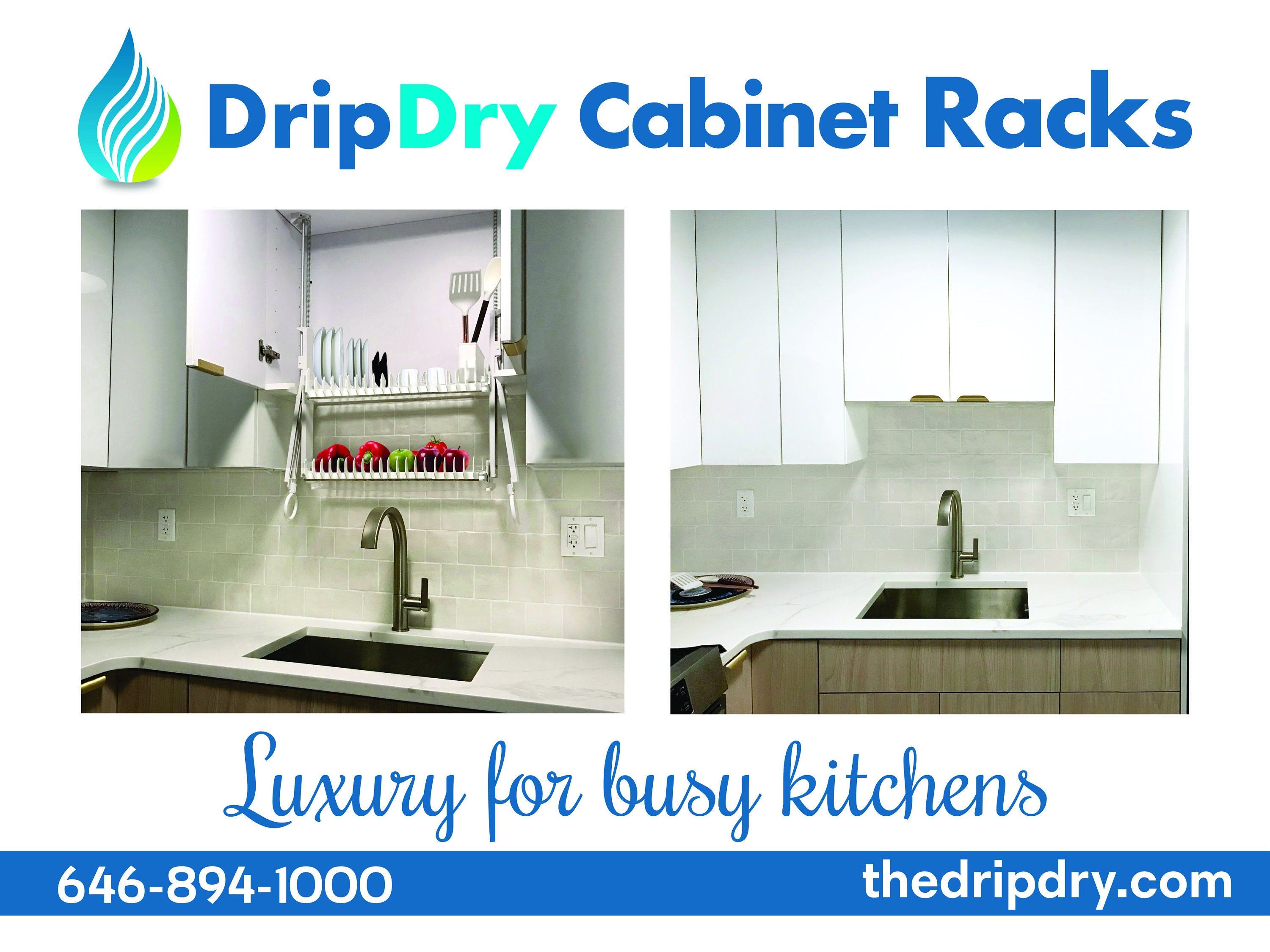 In-cabinet Pull-down Dish Drying Rack: Aluminum Frame, White ...