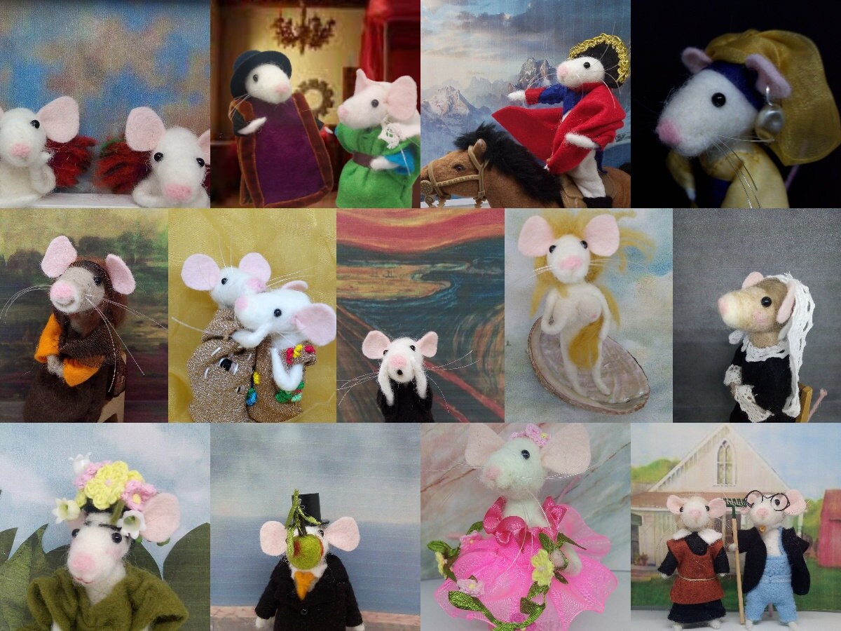 Needle Felted Mouse the Birth of Venus - Etsy