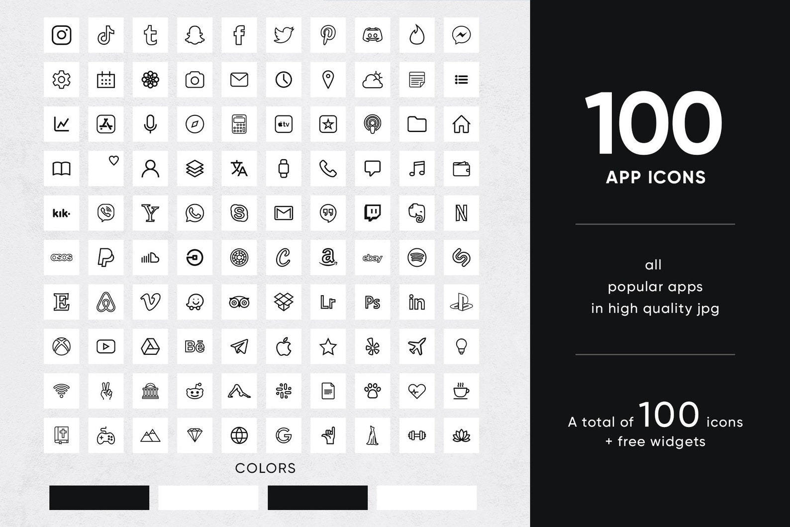 White App Icons for iOS 14 Minimal Icon Theme Pack iPhone | Etsy