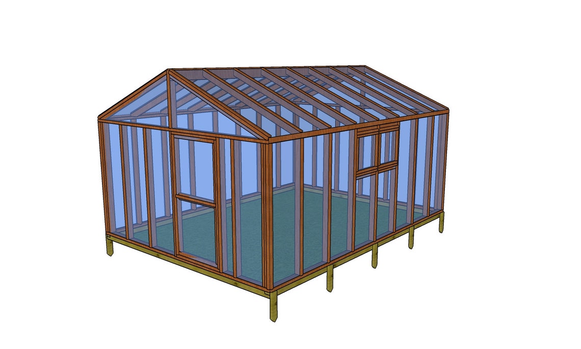 12x16 Gable Greenhouse Plans - Etsy
