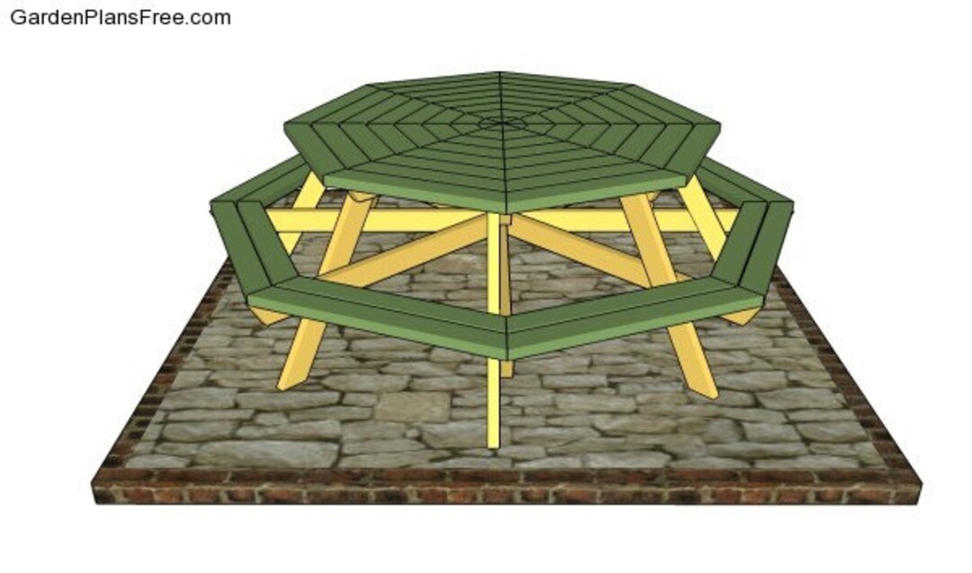 Octagonal Picnic Table Plans - Etsy