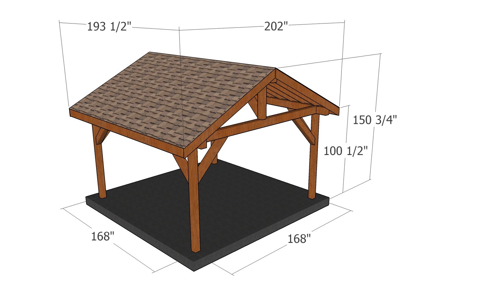 14x14 Pavilion Plans DIY Gable Gazebo PDF Download - Etsy UK