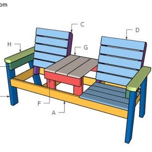 Jack and Jill Bench Plans DIY Outdoor Bench - Etsy