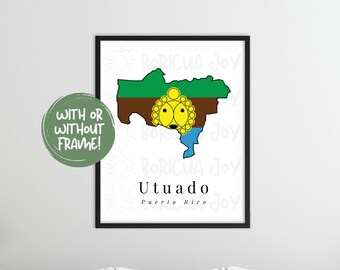 Utuado Puerto Rico Map Print - Etsy