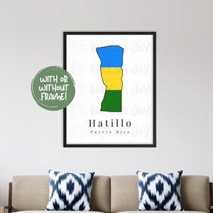 Puerto Rico Wall Art: Hatillo Flag Quality Art Print Framed - Etsy