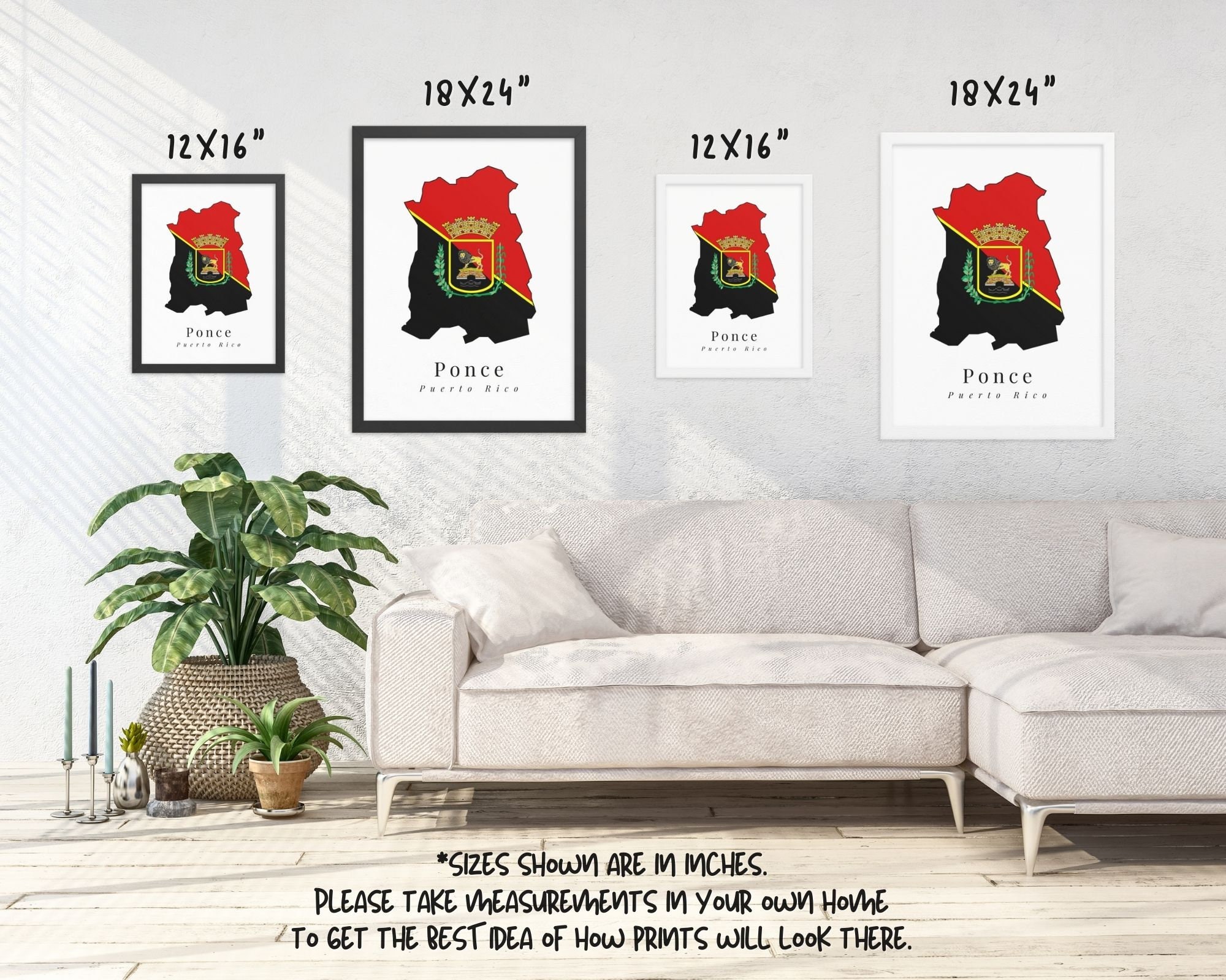 Puerto Rico Wall Art: Ponce Flag Quality Art Print Framed - Etsy