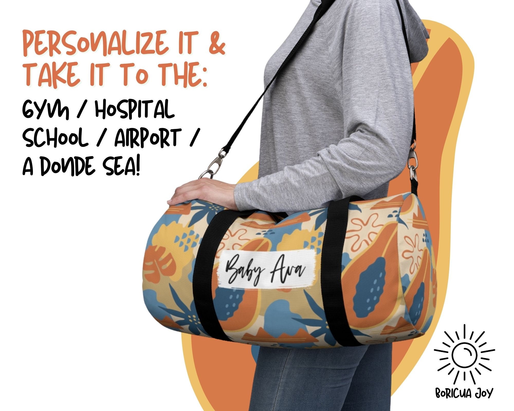 CUSTOM Papaya Dulce Duffle Bag Personalized - Etsy España