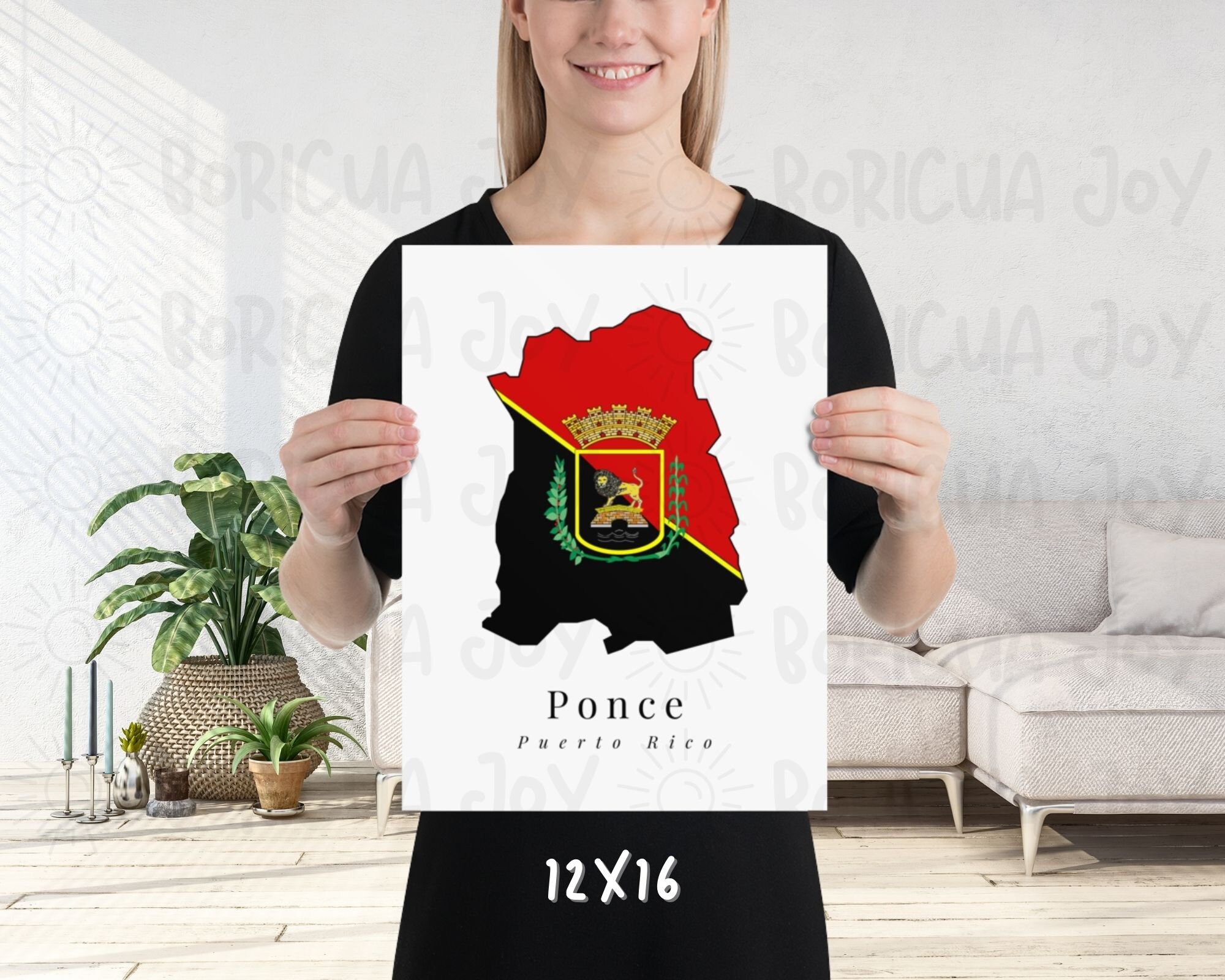 Puerto Rico Wall Art: Ponce Flag Quality Art Print Framed - Etsy