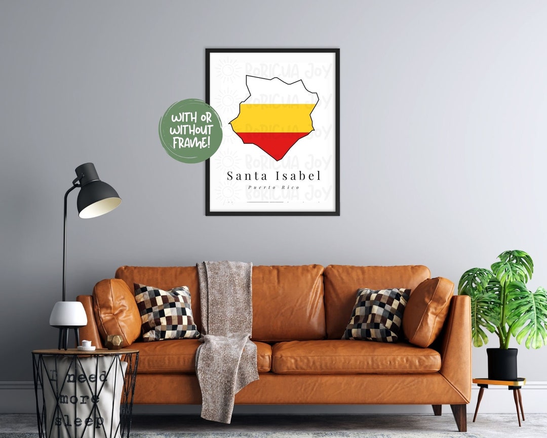 Puerto Rico Wall Art: Santa Isabel Flag Quality Art Print, Framed OR ...