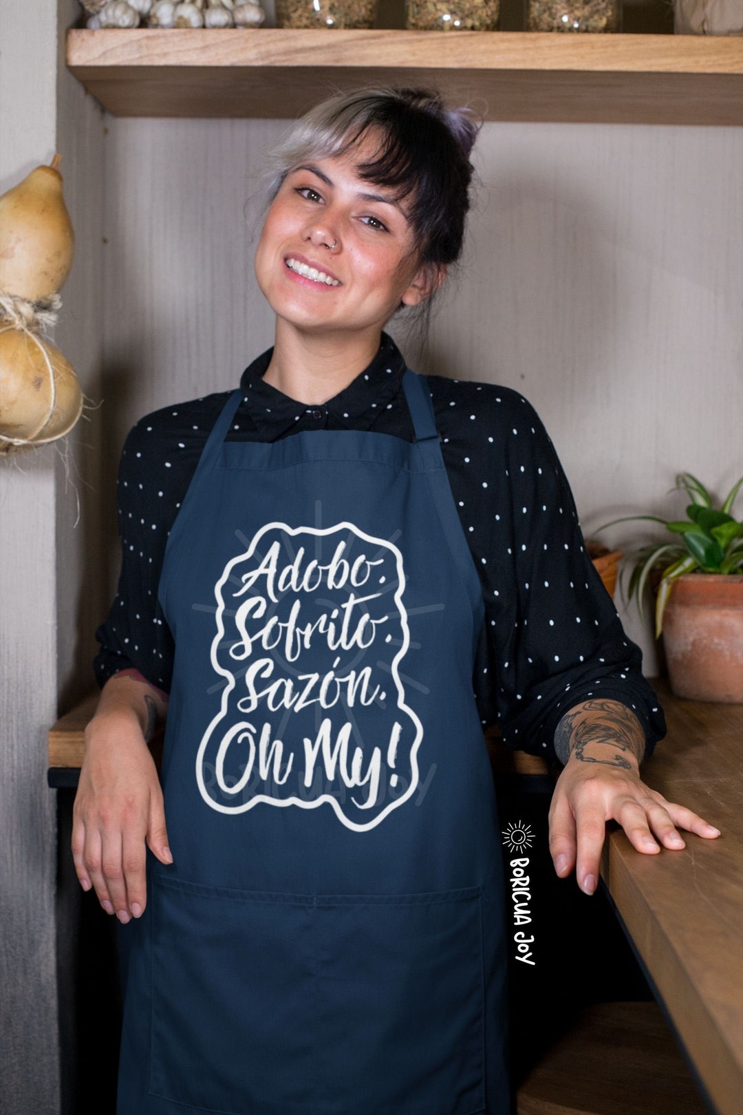 Puerto Rico Apron: Adobo Sofrito Sazón Oh My Adjustable - Etsy