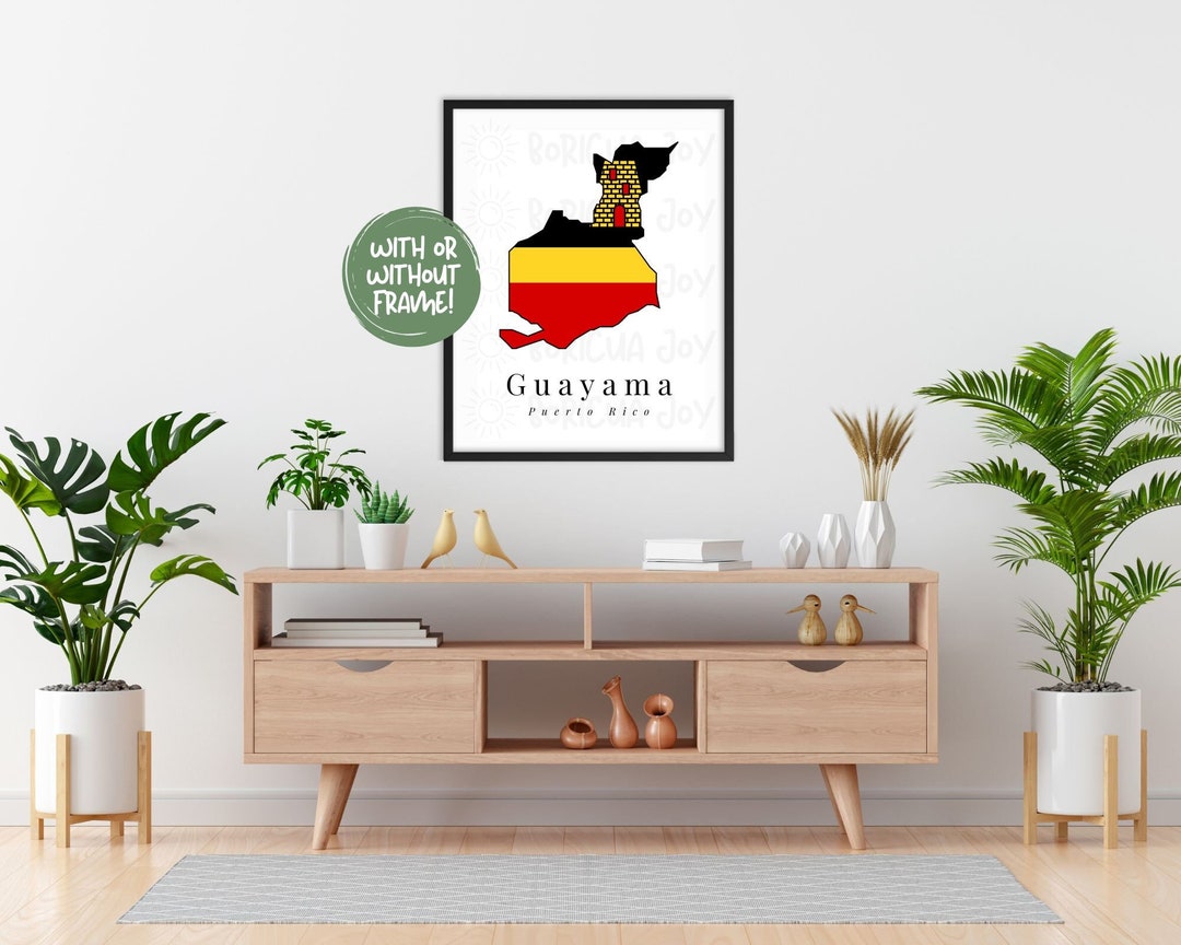 Puerto Rico Wall Art: Guayama Flag Quality Art Print, Framed OR ...