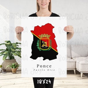 Puerto Rico Wall Art: Ponce Flag Quality Art Print, Framed OR Unframed ...