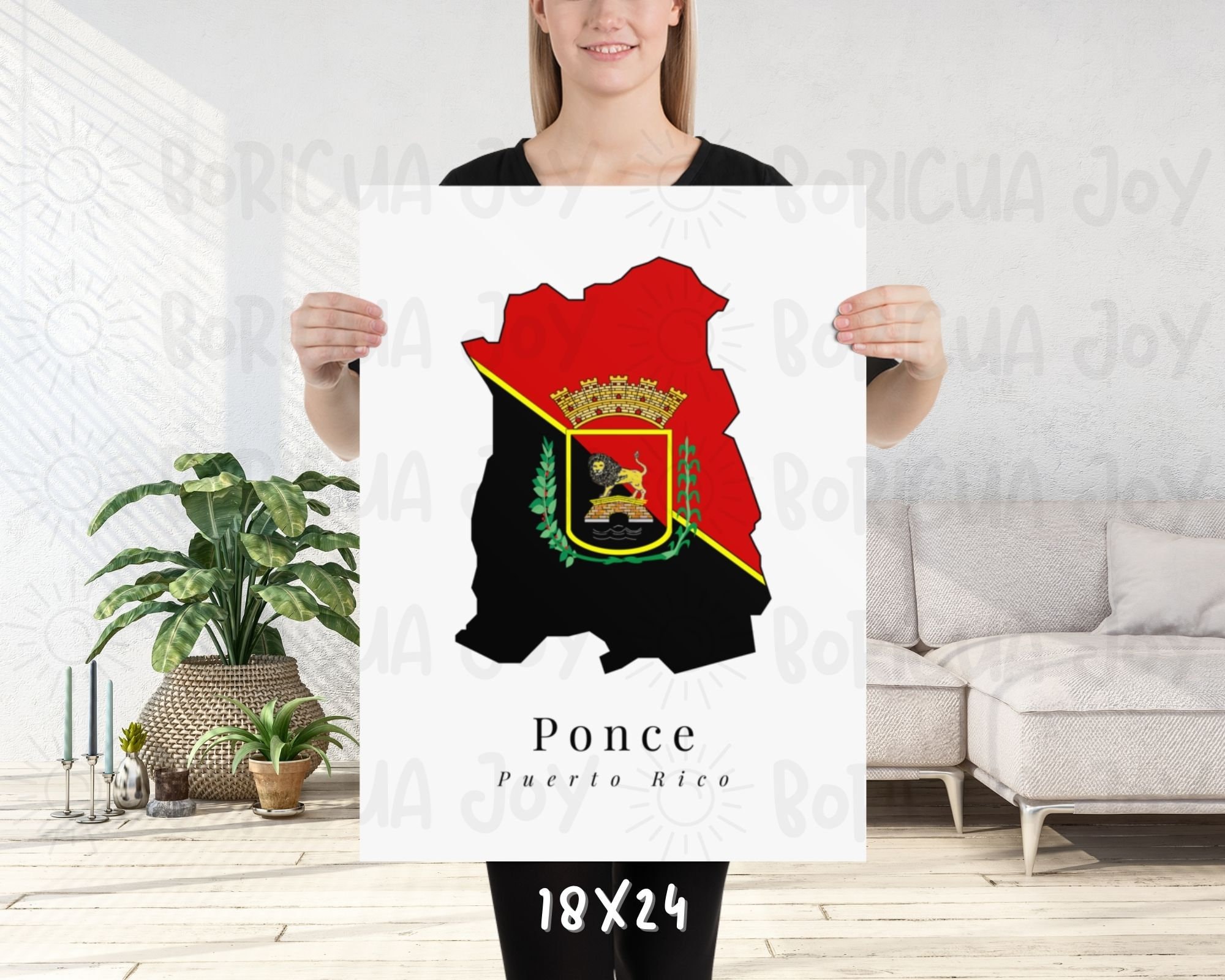 Puerto Rico Wall Art: Ponce Flag Quality Art Print Framed - Etsy UK