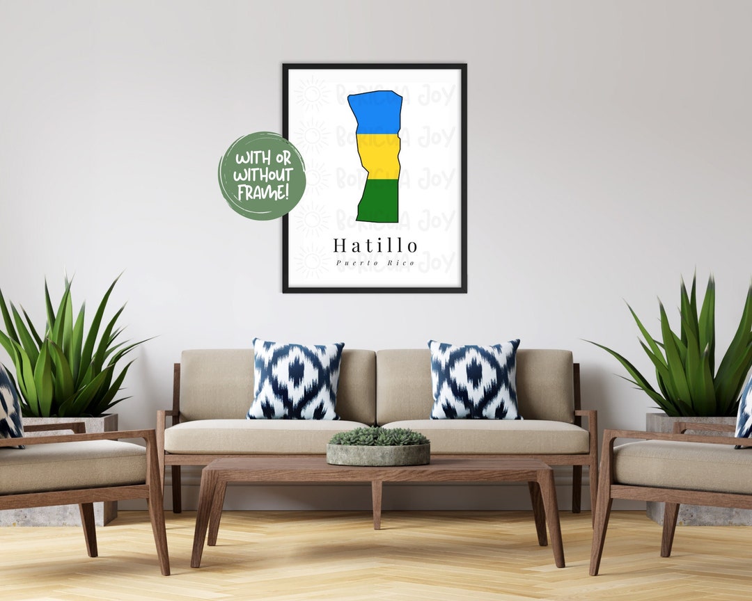 Puerto Rico Wall Art: Hatillo Flag | Quality Art Print, Framed OR Unframed | Spanish Wall Decor ...