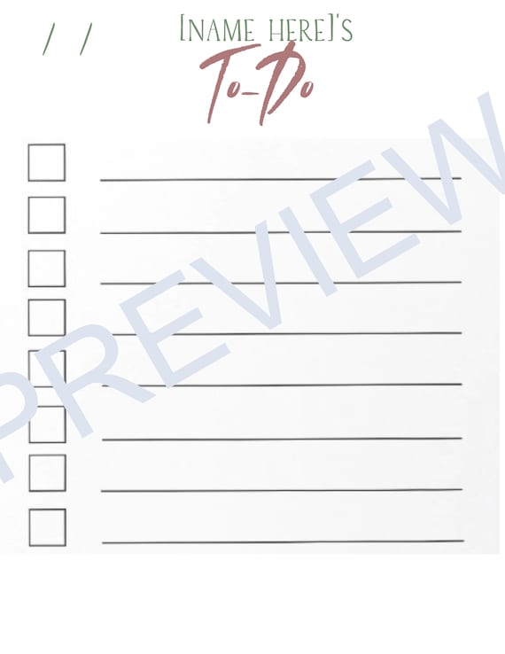 Personalized To-do List - Etsy